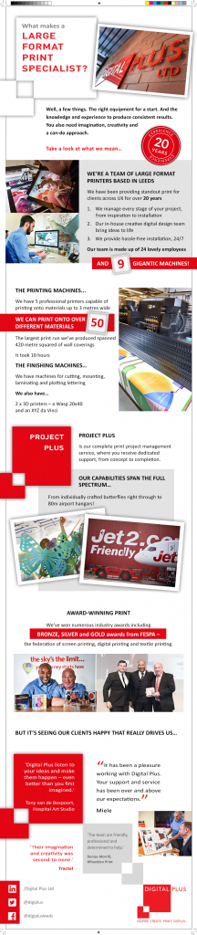 Infographic: Our large format printing capabilities | Digital Plus
